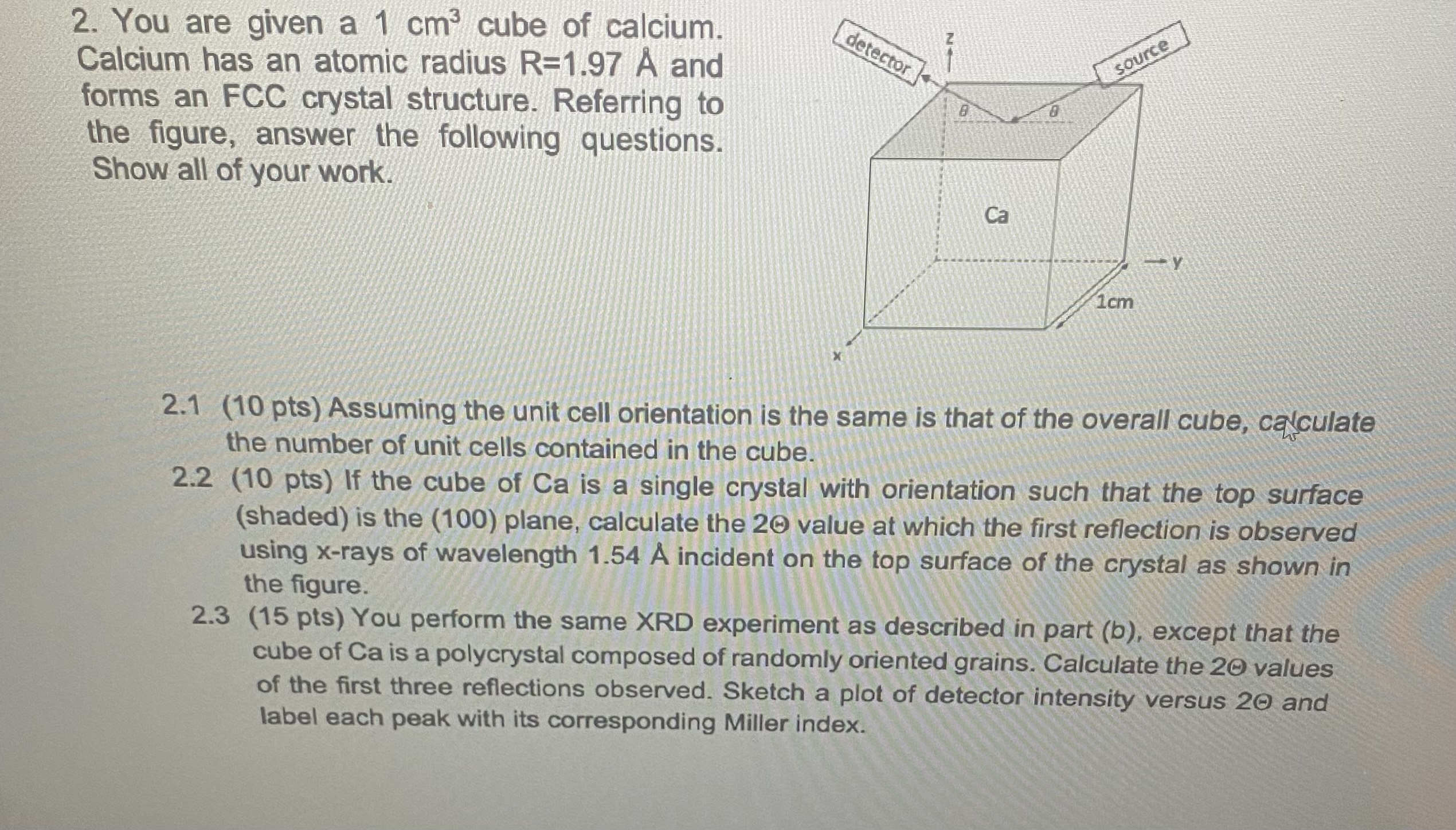 Solved You are given a 1cm3 ﻿cube of calcium.Calcium has an | Chegg.com