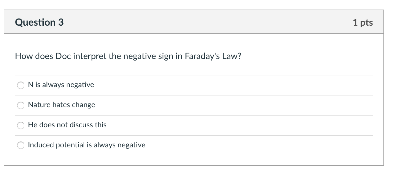 Solved How does Doc interpret the negative sign in Faraday's | Chegg.com