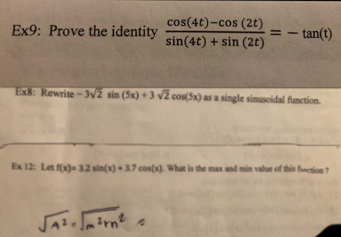 Solved cos(4t)-cos (2t) sin(4t) + sin (2t) Ex9: Prove the | Chegg.com