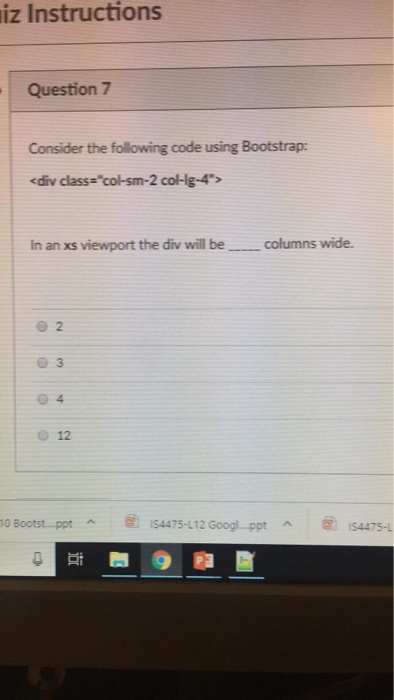 Solved iz Instructions Question 7 Consider the following | Chegg.com