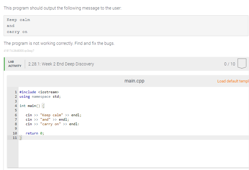 Solved This program should output the following message to | Chegg.com