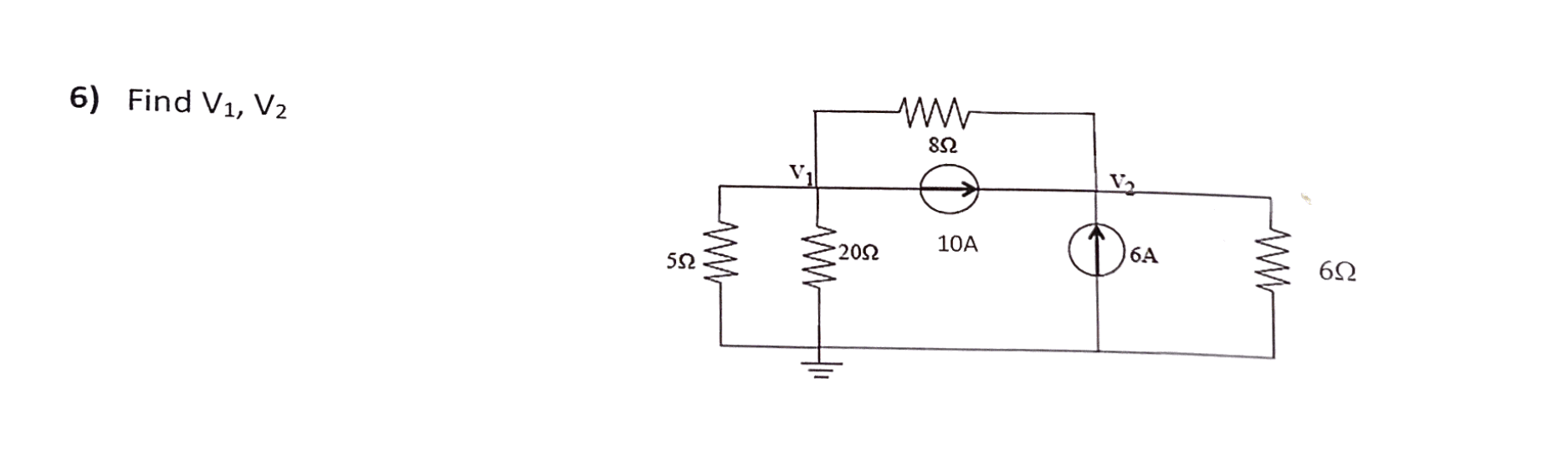 Solved 6) Find V1,V2 | Chegg.com