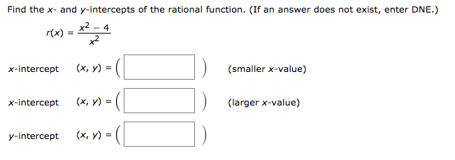 Solved Find the x- and y-intercepts of the rational | Chegg.com