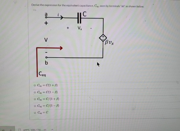 Solved Derive the expression for the equivalent capacitance. | Chegg.com
