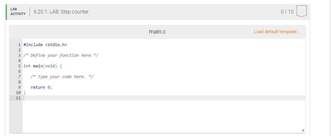 Solved 6.20 LAB: Step counter Instructor note: This zyLab | Chegg.com