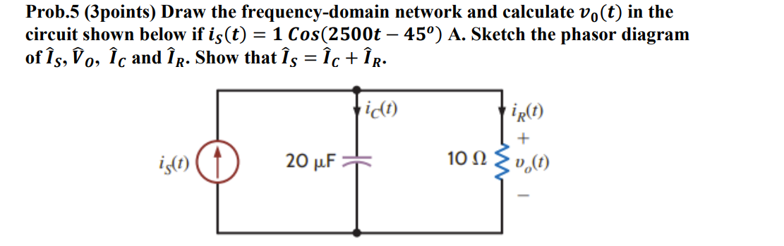 Solved Prob.5 (3points) Draw the frequency-domain network | Chegg.com