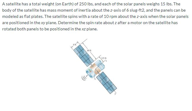 Solved A satellite has a total weight (on Earth) of 250 lbs, | Chegg.com