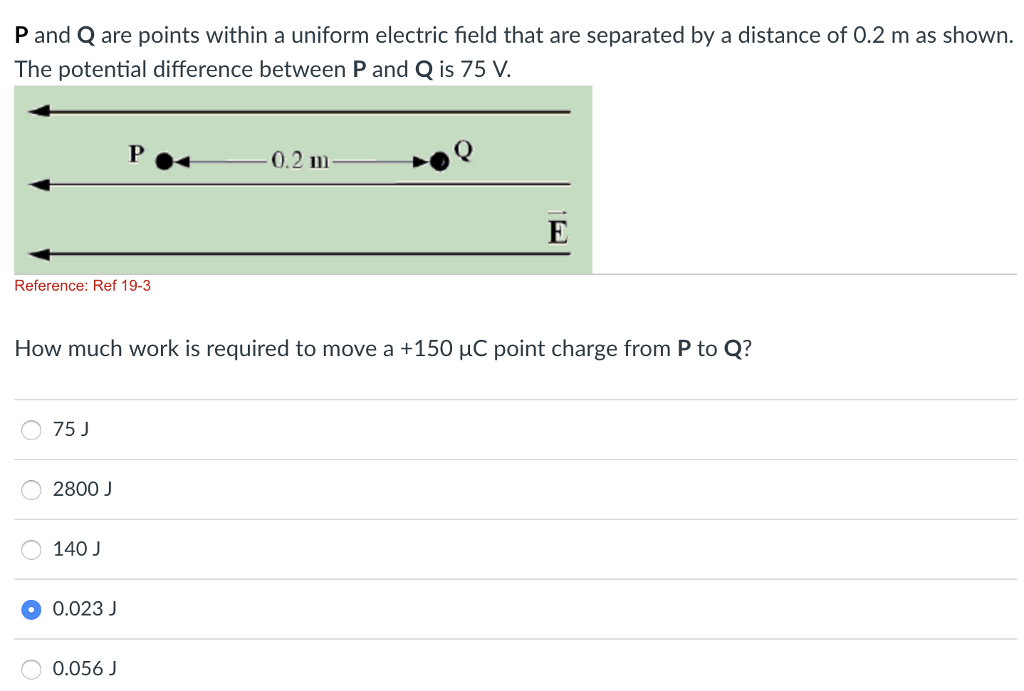 Solved P and Q are points within a uniform electric field | Chegg.com