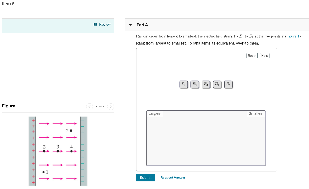 Solved Item 5 Review Part A Rank in order,from largest to | Chegg.com