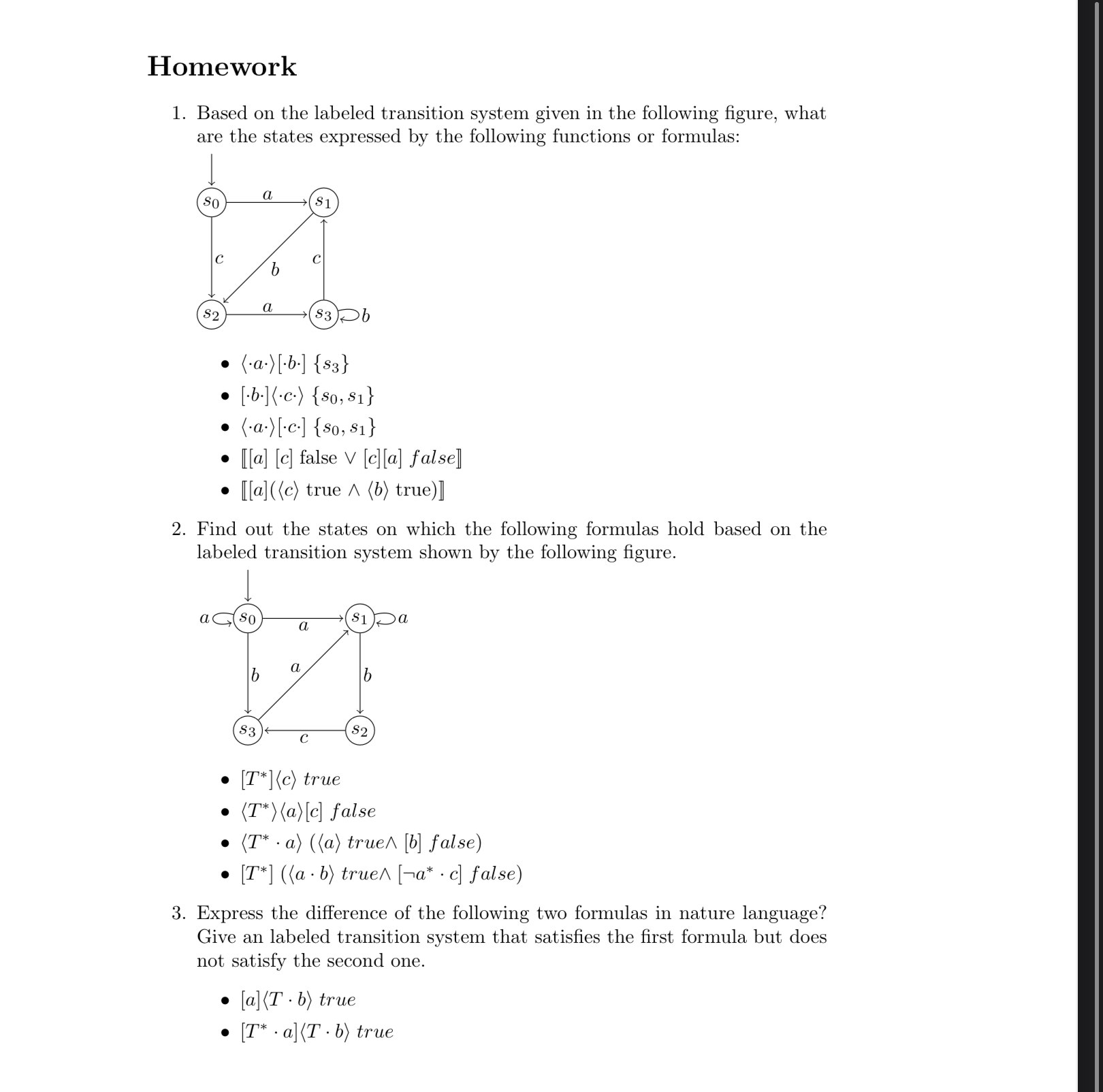 Solved 1. Based on the labeled transition system given in | Chegg.com