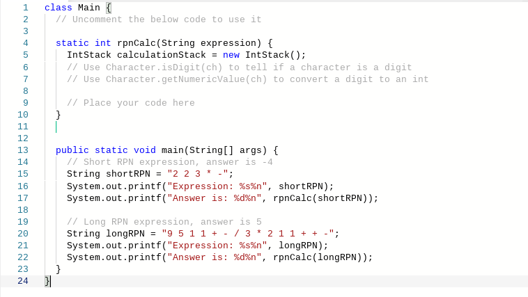 Solved Language: Java A Postfix Calculator Using a | Chegg.com