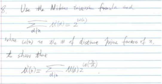 Solved Use the Mobius inversion formula | Chegg.com