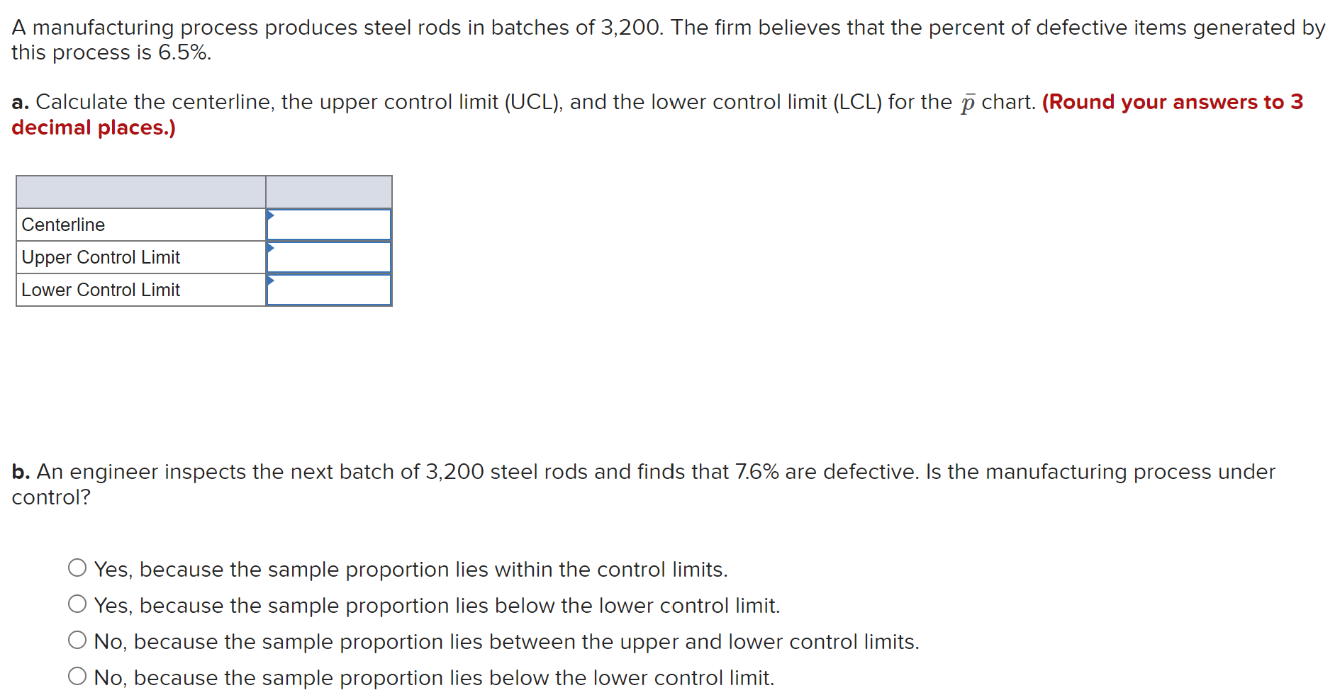 Solved A manufacturing process produces steel rods in | Chegg.com