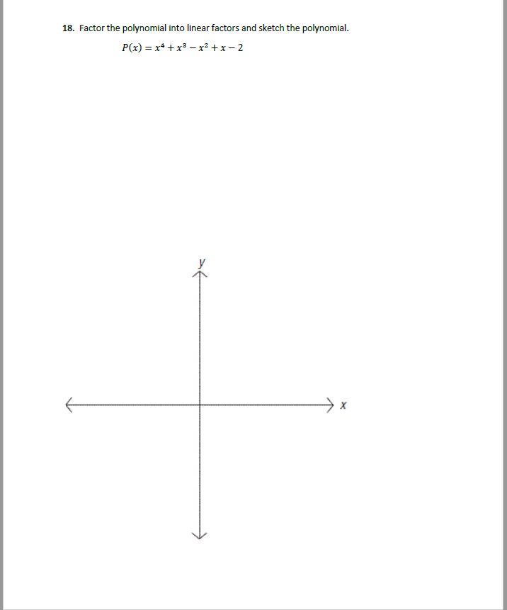 Solved 18. Factor the polynomial into linear factors and | Chegg.com