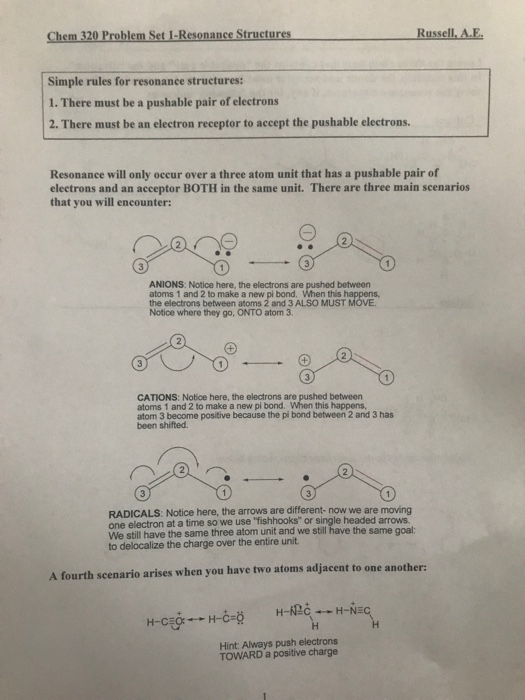 Solved Str sse Simple rules for resonance structures: 1. | Chegg.com
