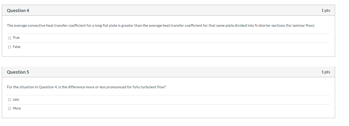 Solved Question 4 1 pts The average convective heat transfer | Chegg.com