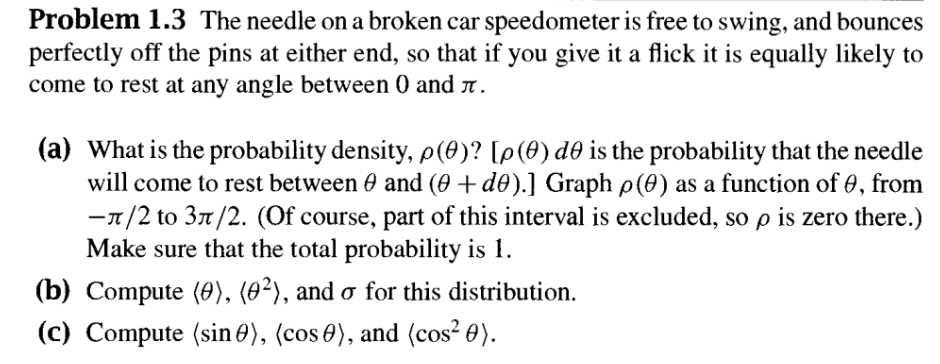 Solved Problem 1.3 The needle on a broken car speedometer is | Chegg.com