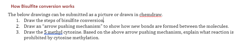 Solved How Bisulfite conversion works The below drawings can | Chegg.com