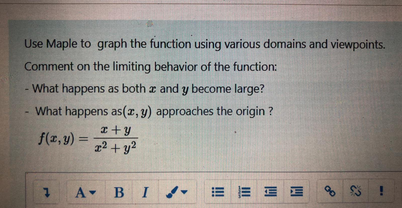 Solved Use Maple to graph the function using various domains | Chegg.com