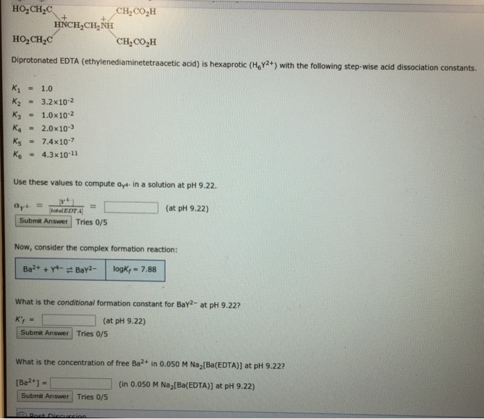 Solved CH2CO H HNCH C NH HO2CH2C CH2CO2H Diprotonated ED TA | Chegg.com