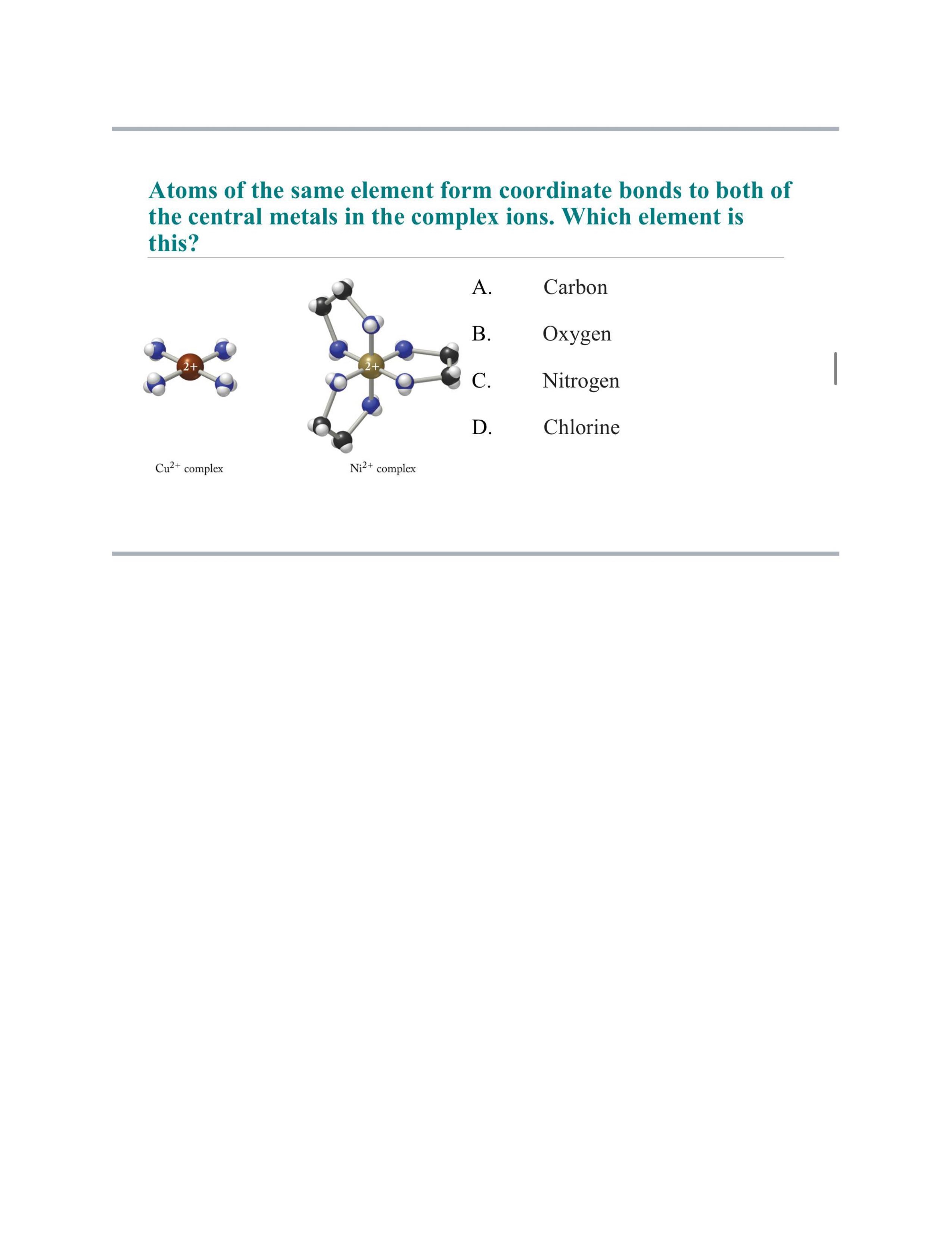 Solved the central metals in the complex ions. Which element | Chegg.com