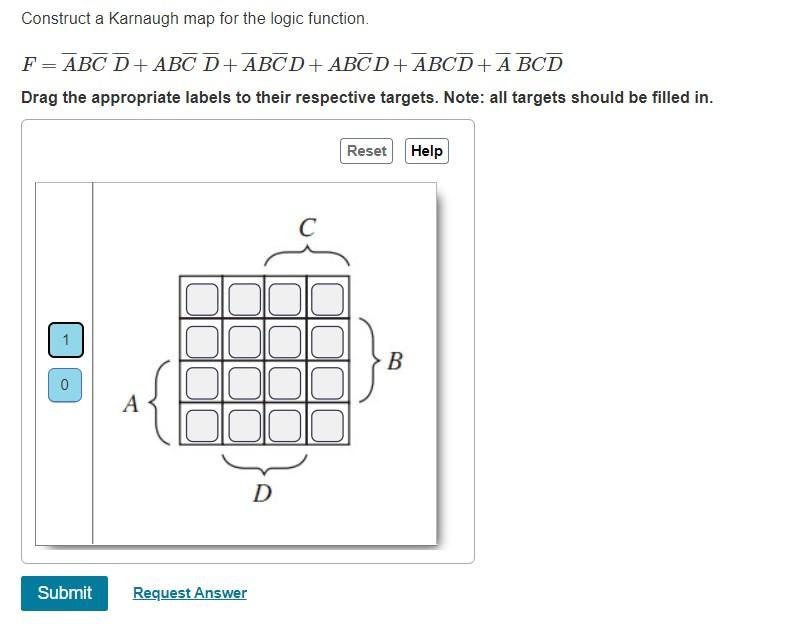 Solved Construct A Karnaugh Map For The Logic Function F 
