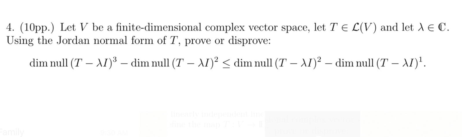 Solved 4. (10pp.) Let V be a finite-dimensional complex | Chegg.com