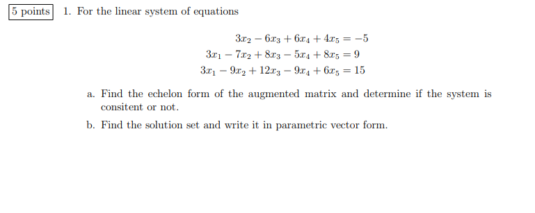 1 For The Linear System Of Equations