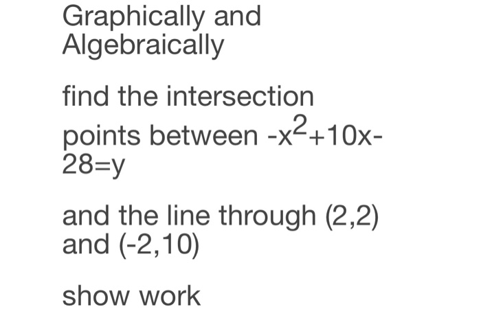 Solved Graphically and Algebraically find the intersection | Chegg.com