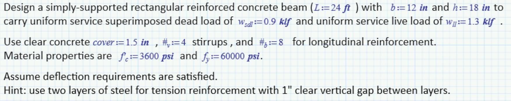 Solved Design a simply-supported rectangular reinforced | Chegg.com
