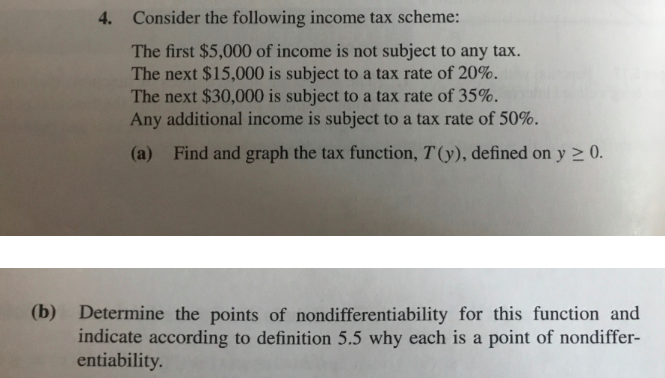 Solved 4. Consider the following income tax scheme: The | Chegg.com