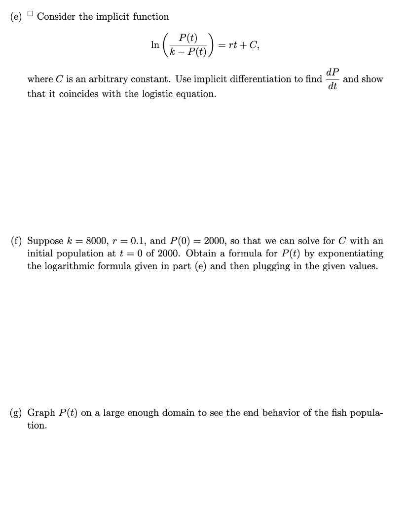 Solved (e) Consider the implicit function | Chegg.com