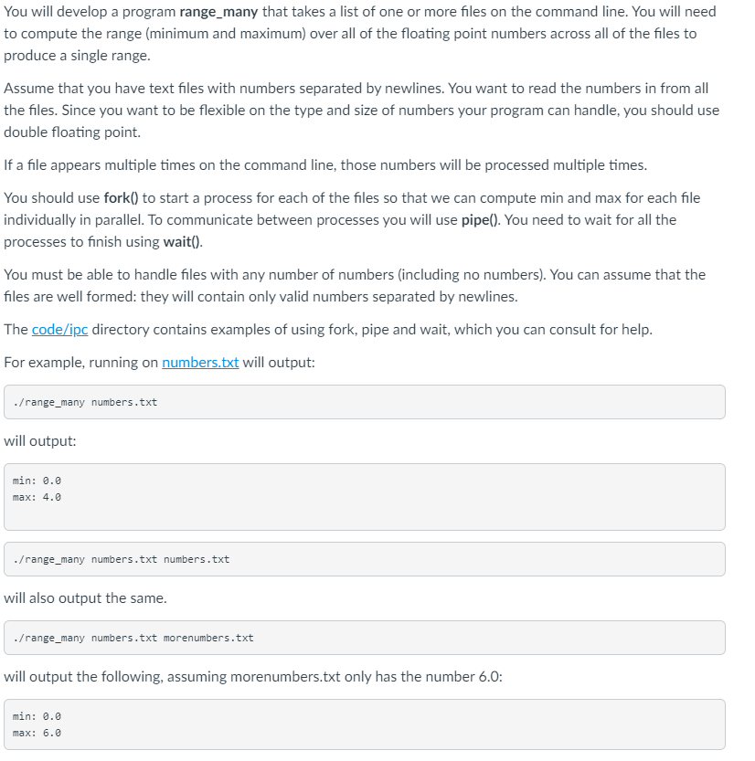 Operating System(C Language, Linux) C Program using | Chegg.com