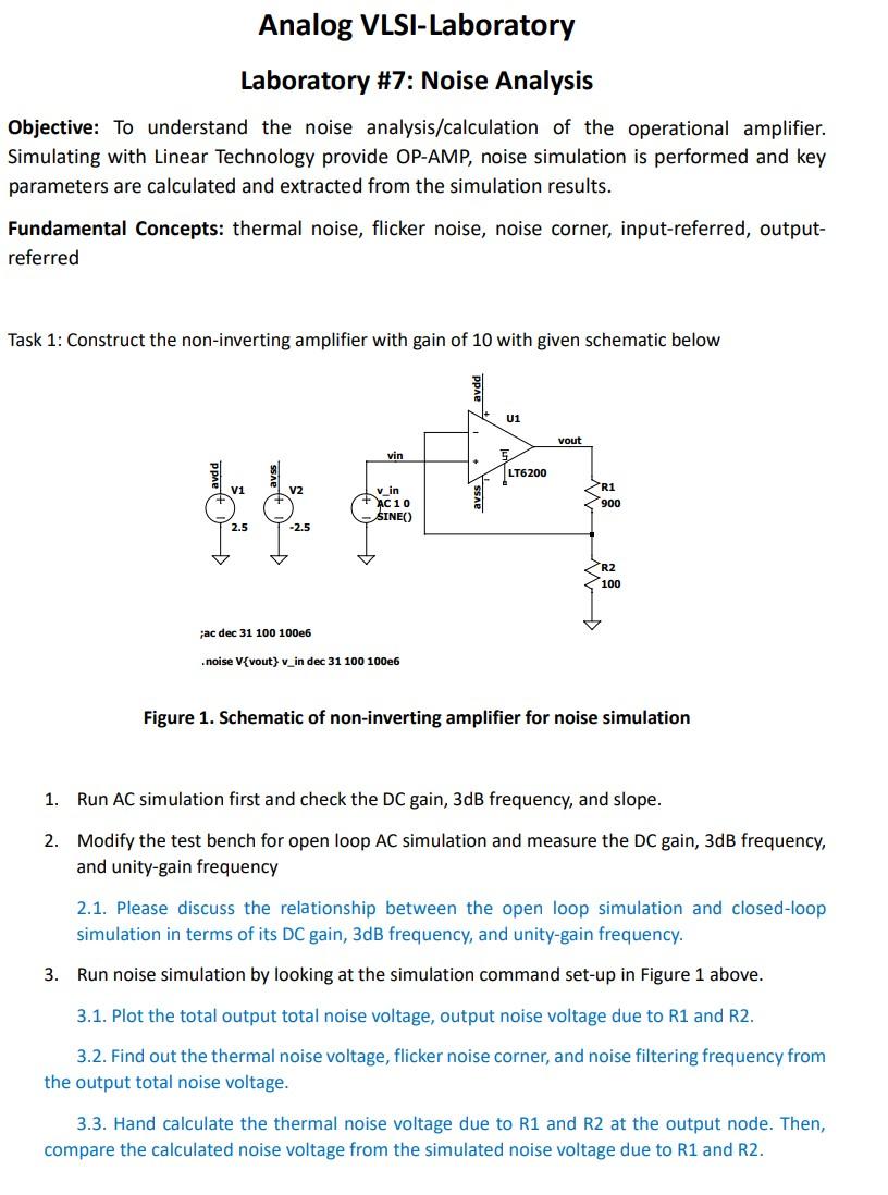 Laboratory \#7: Noise Analysis Objective: To | Chegg.com