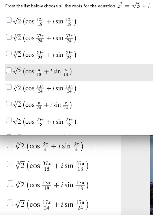 Solved From the list below choose all the roots for the | Chegg.com