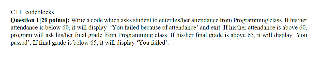 Solved C Codeblocks Question 1 20 Points Write A Code 2623
