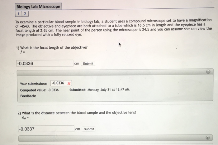Solved To examine a particular blood sample in biology lab, | Chegg.com