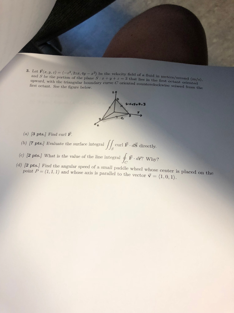 Solved 3. Let F(x, v,z)(22,2, y2) be the velocity ficld of a | Chegg.com