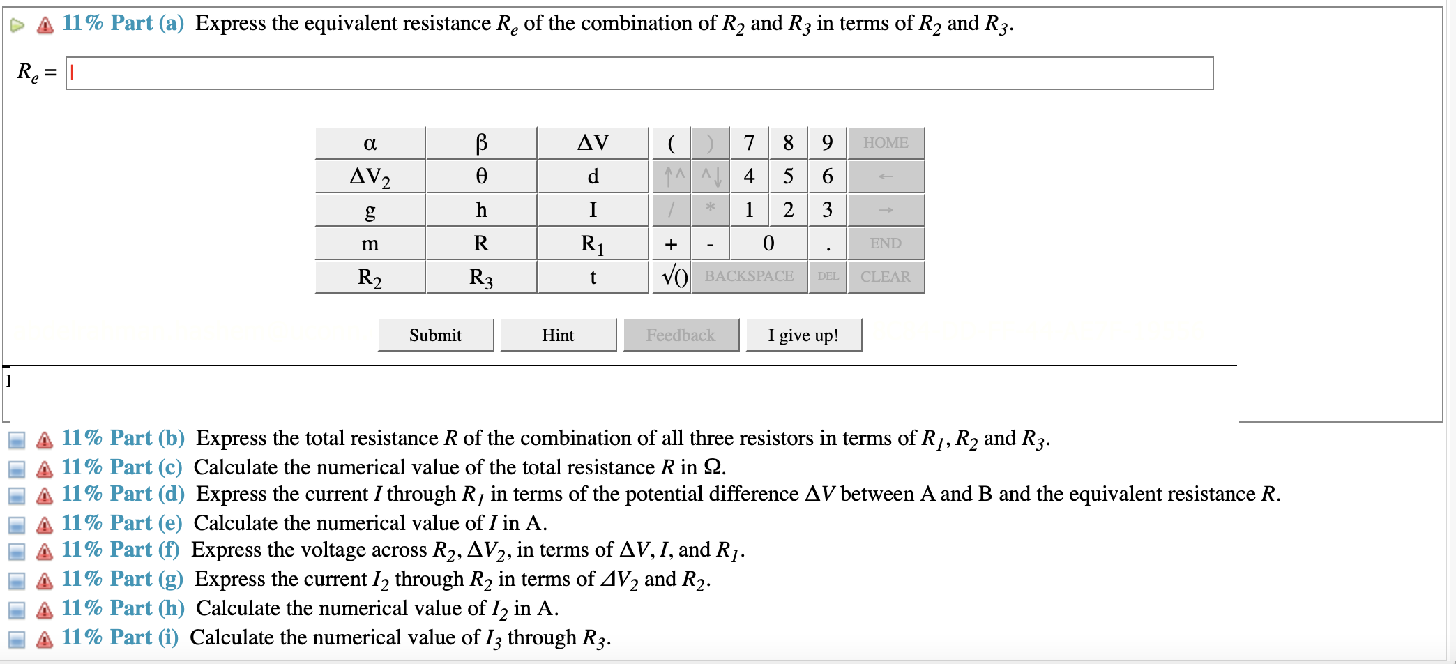 Solved = Problem 4: Consider the three resistors R1 = 21 12, | Chegg.com