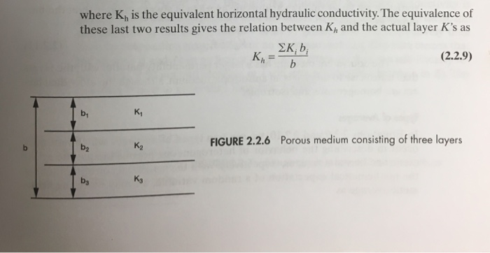 Solved where Kh is the equivalent horizontal hydraulic | Chegg.com