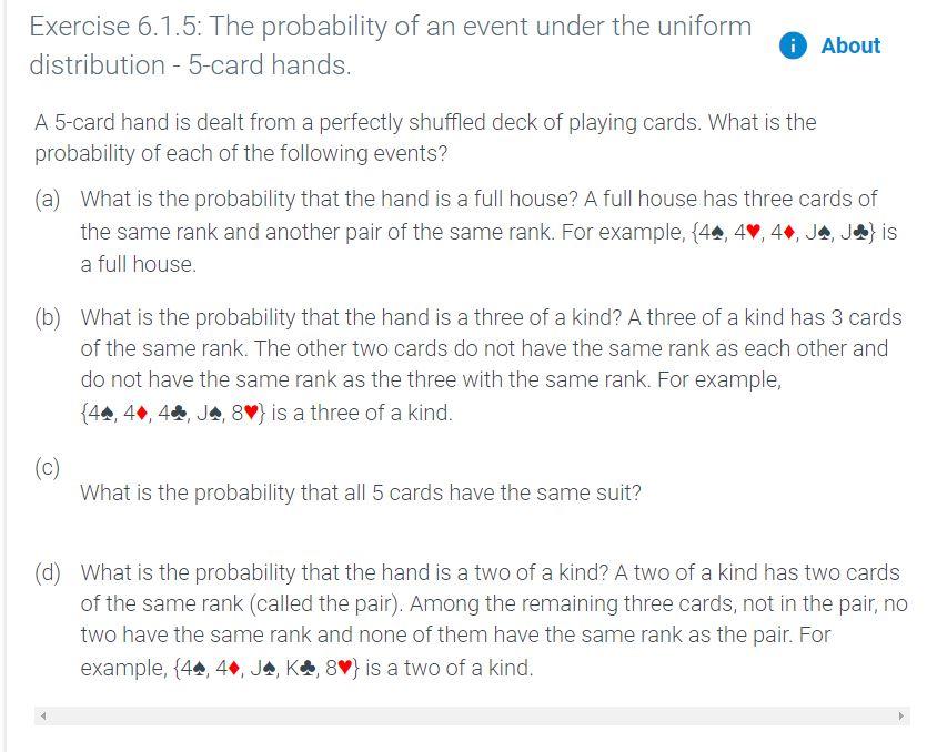Solved Exercise 6.1.5: The probability of an event under the | Chegg.com
