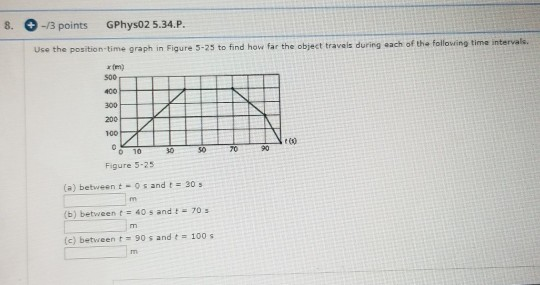Solved 8. -13 points GPhys02 5.34.P. Use the position time | Chegg.com