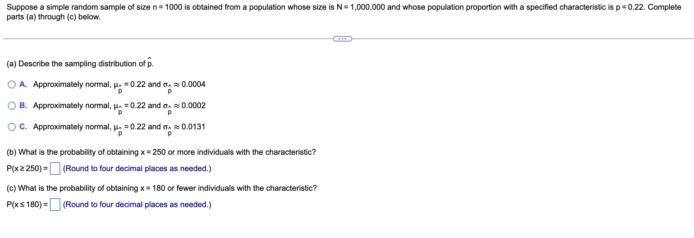 Solved Suppose a simple random sample of size n=1000 is | Chegg.com