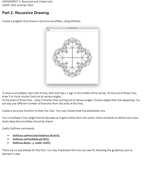 Solved Part 2: Recursive Drawing Create a program that draws | Chegg.com