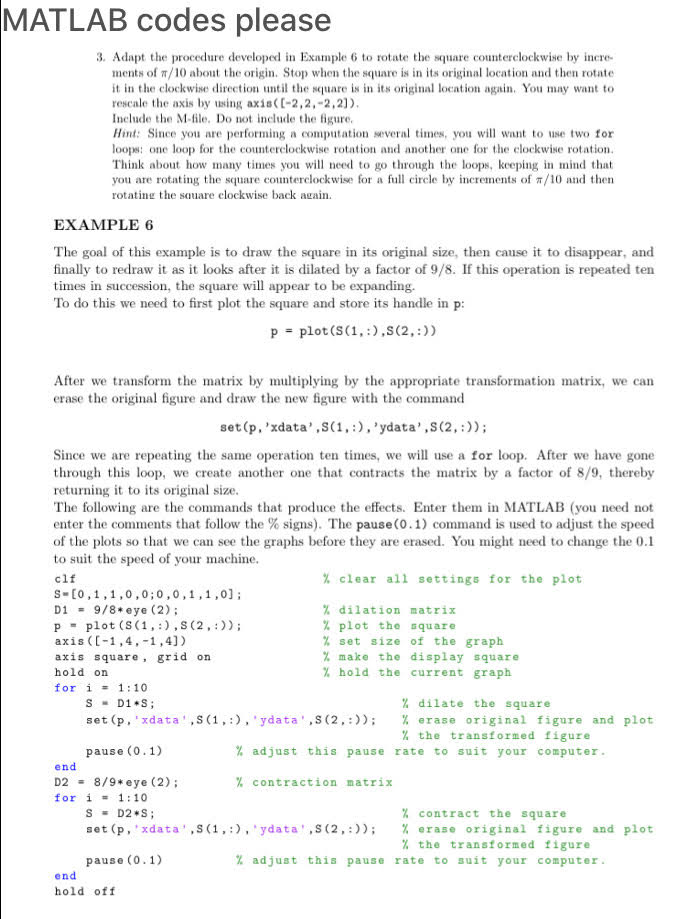 Solved MATLAB codes please 3. Adapt the procedure developed | Chegg.com