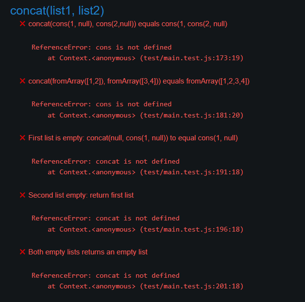 Solved Javascript code: Make a function called concat that | Chegg.com