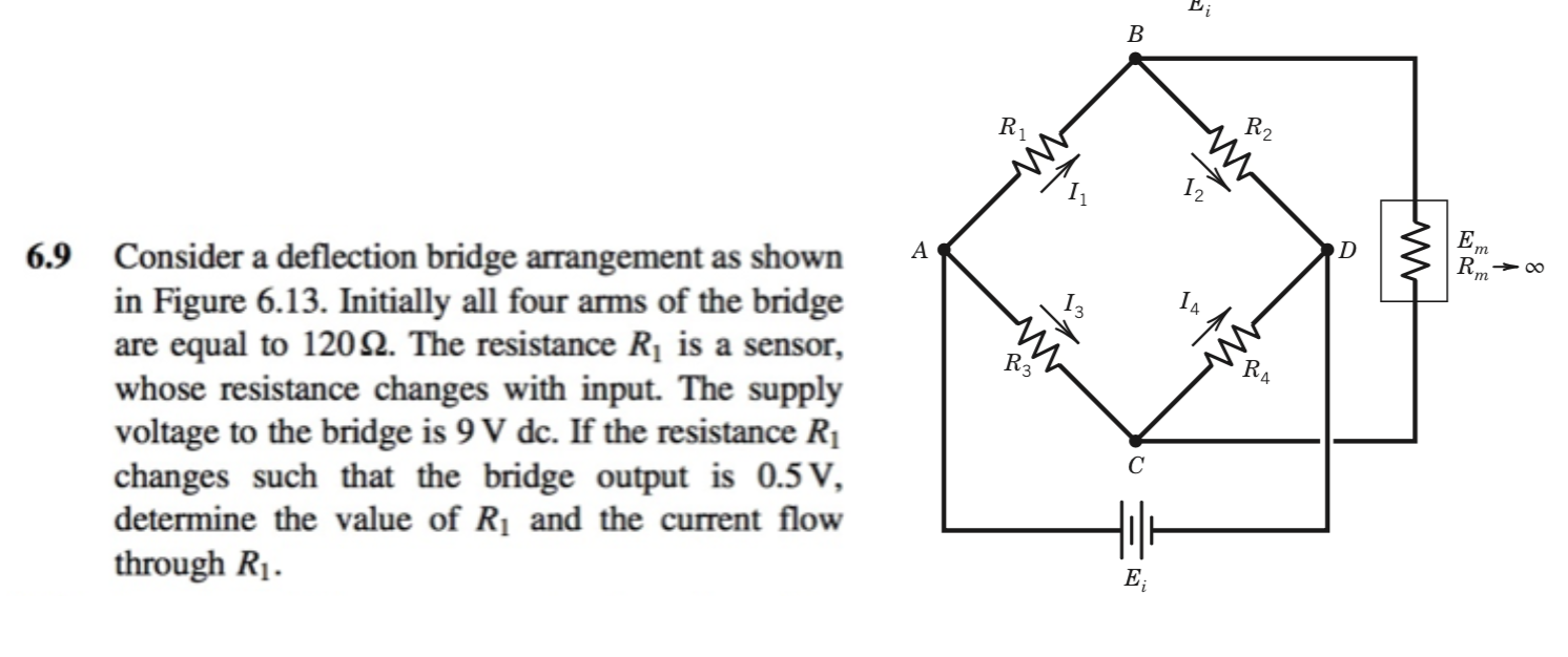 Solved В E Consider a deflection bridge arrangement as shown | Chegg.com