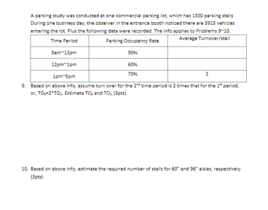Solved A parking study was conducted at one commercial | Chegg.com