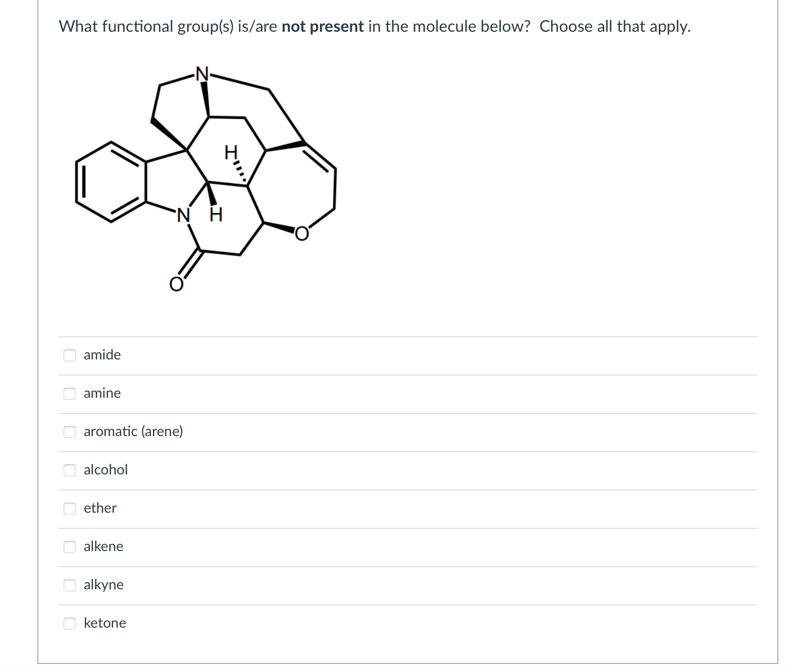 Solved What functional group(s) is/are not present in the | Chegg.com