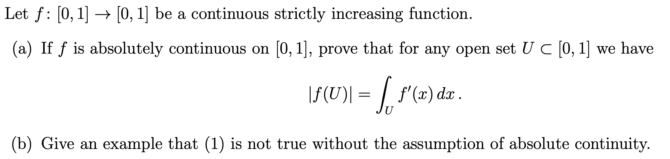 Solved Let F [0 1]→[0 1] Be A Continuous Strictly Increasing